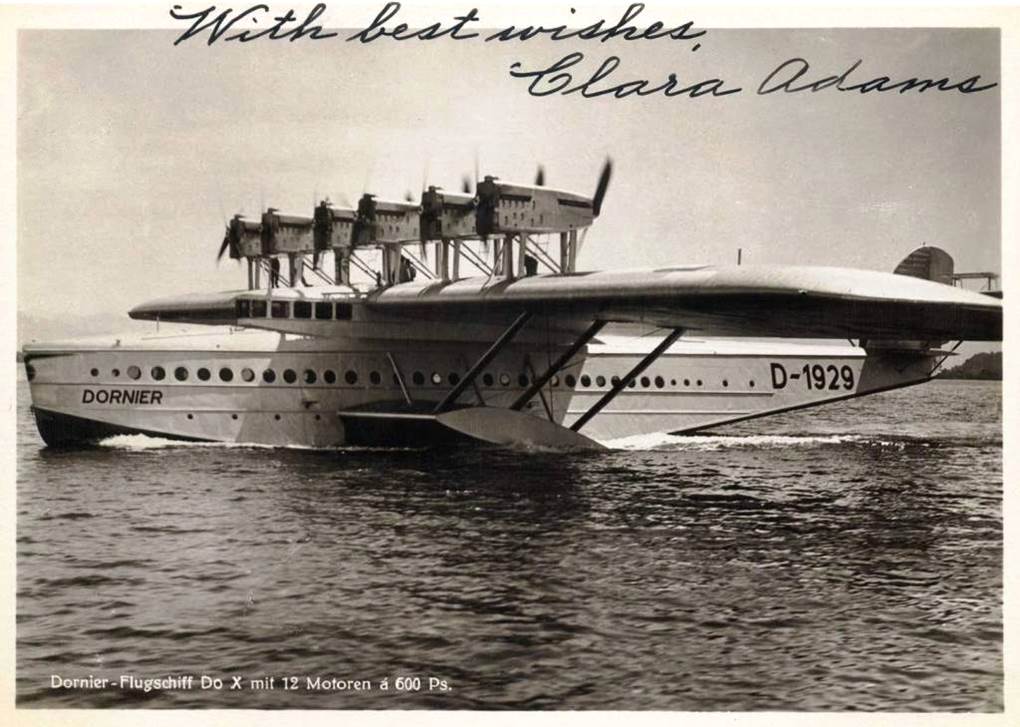 Clara Adams la première femme à prendre un vol sur un hydravion civile ...